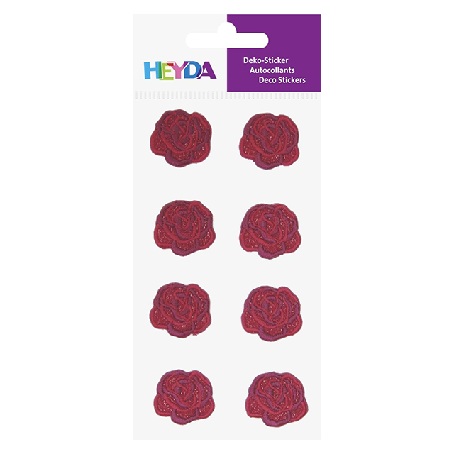 Stickers Textiles – rosas rojas – Kreativa Manualidades